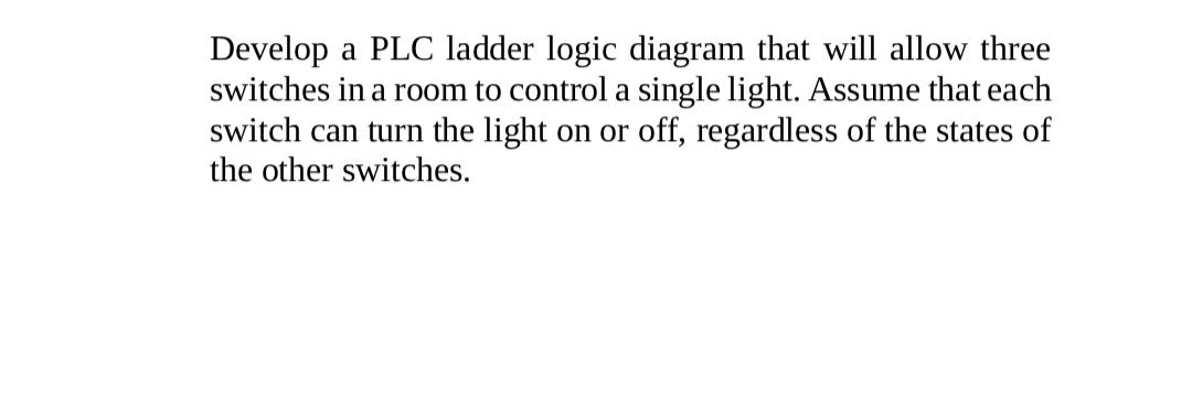 Solved Develop a PLC ladder logic diagram that will allow | Chegg.com