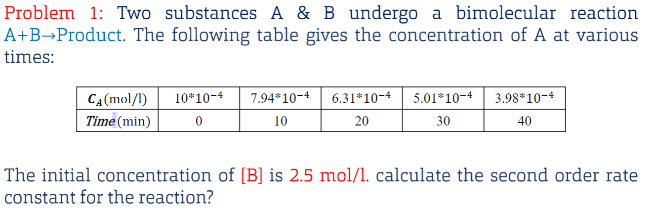 Solved Problem 1: Two substances A \& B undergo a | Chegg.com