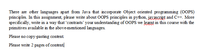 Solved There are other languages apart from Java that | Chegg.com