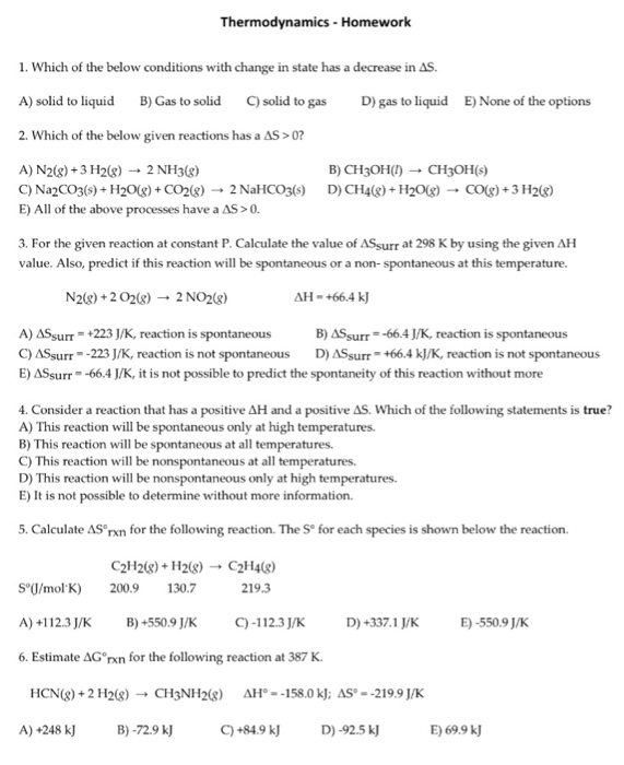 Solved Thermodynamics -Homework 1. Which of the below | Chegg.com