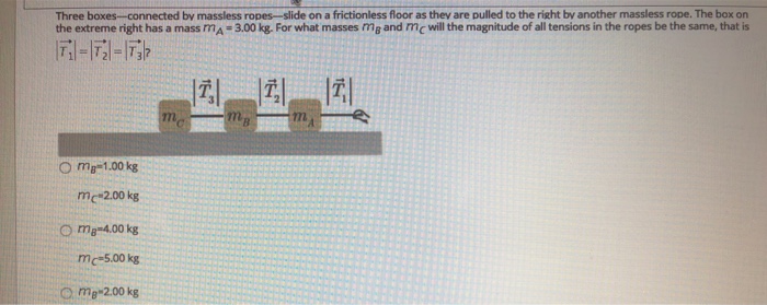 Solved Three boxes-connected by massless ropes--slide on a | Chegg.com