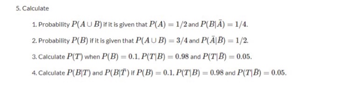 Solved Calculate Probability P(A union B) if it is given | Chegg.com
