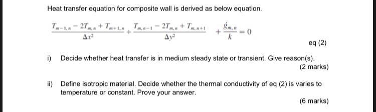Solved heat transfer question under ( 2D heat conduction | Chegg.com