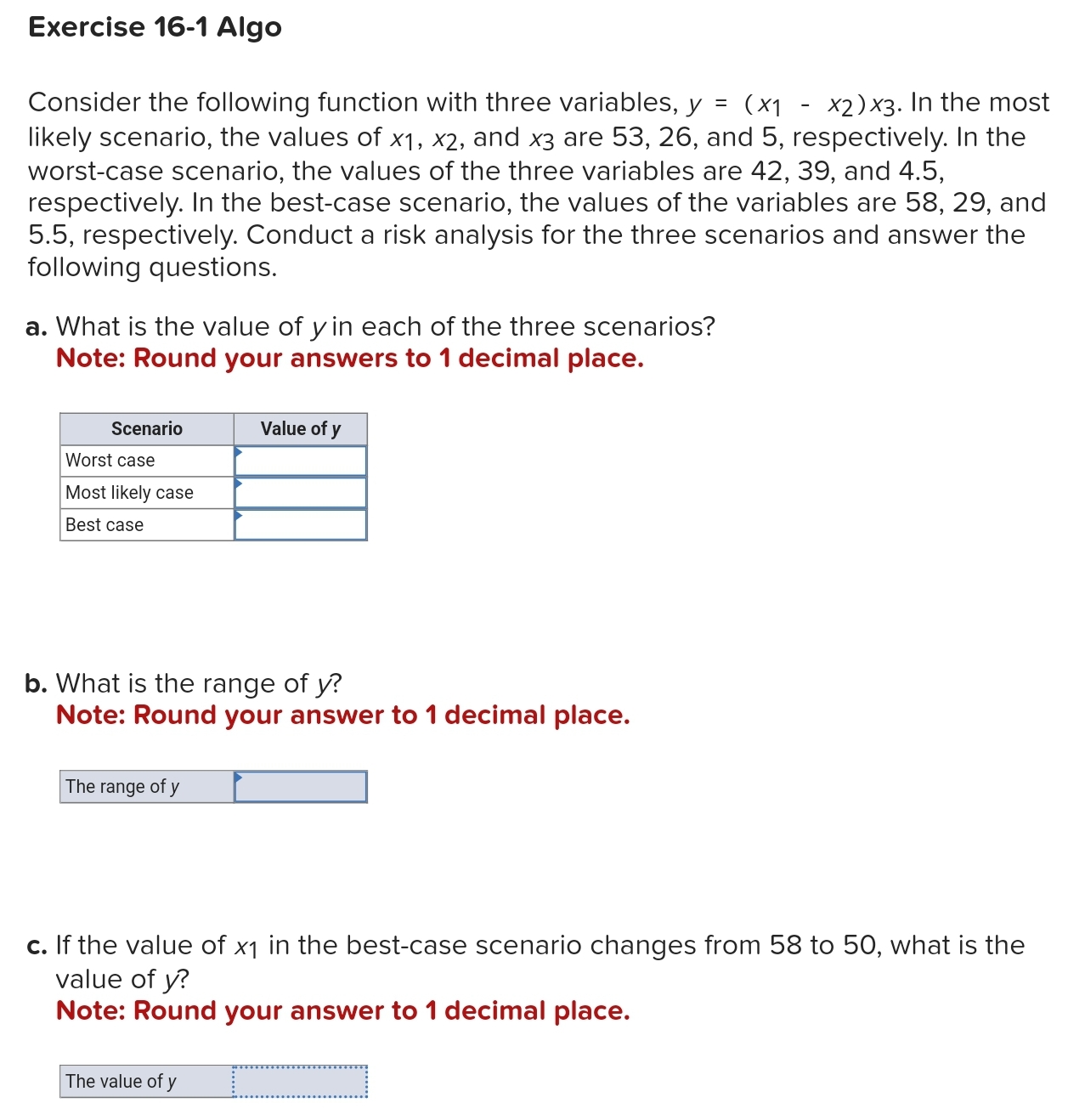 Solved Exercise 16-1 ﻿AlgoConsider the following function | Chegg.com