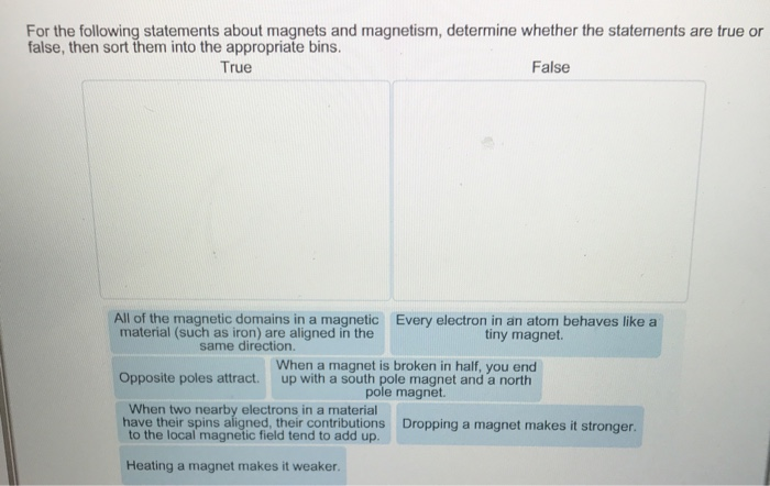 Solved For the following statements about magnets and | Chegg.com