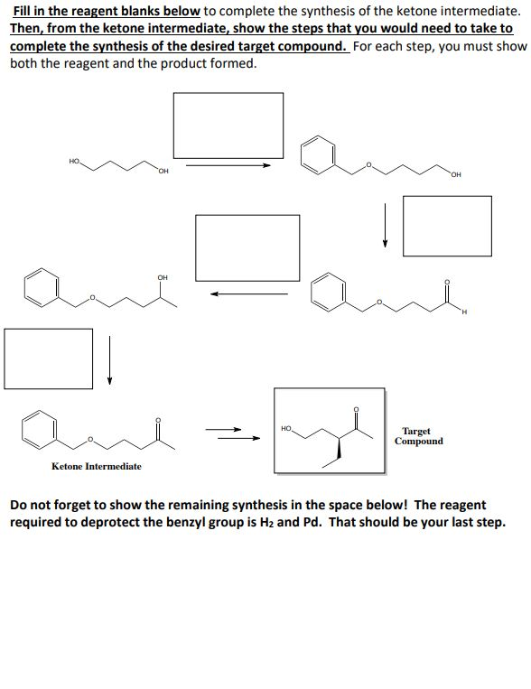 Solved Fill in the reagent blanks below to complete the | Chegg.com