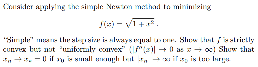 Consider applying the simple Newton method to | Chegg.com