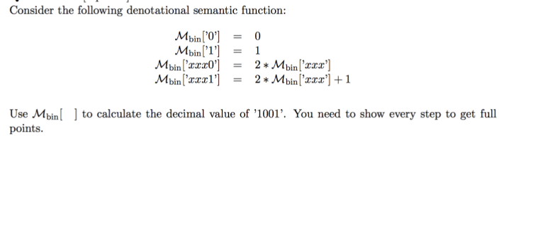 Consider the following denotational semantic | Chegg.com