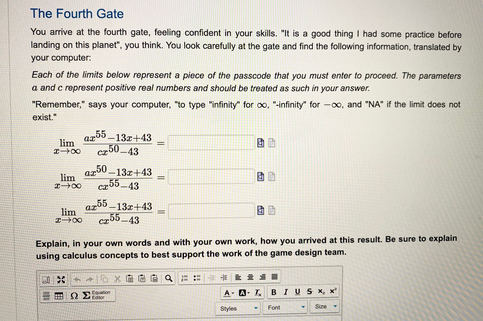 Solved You arrive at the fourth gate, feeling confident in | Chegg.com