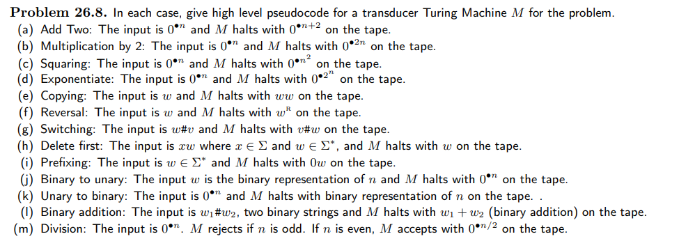 Problem 26.8. In each case, give high level | Chegg.com