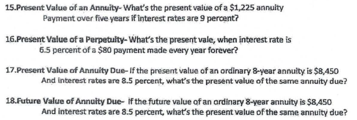 Solved 15.Present Value of an Annuity- What's the present | Chegg.com