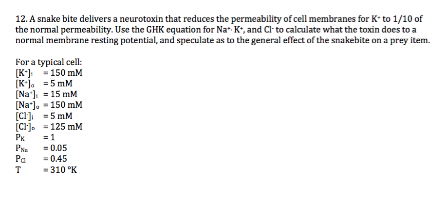 Solved Use Nernst equation or GHK Equation | Chegg.com
