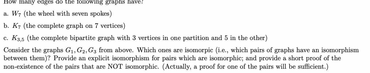 Solved a. W7 (the wheel with seven spokes) b. K7 (the | Chegg.com