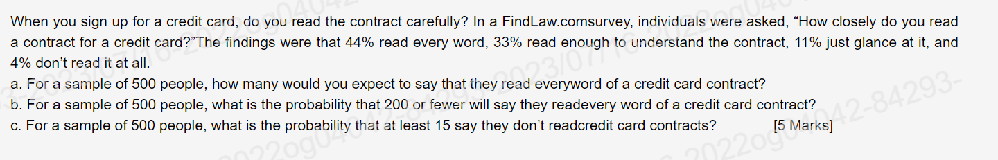 Solved When you sign up for a credit card, do you read the | Chegg.com