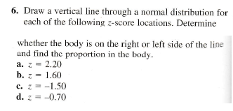 Solved 6. Draw a vertical line through a normal distribution | Chegg.com