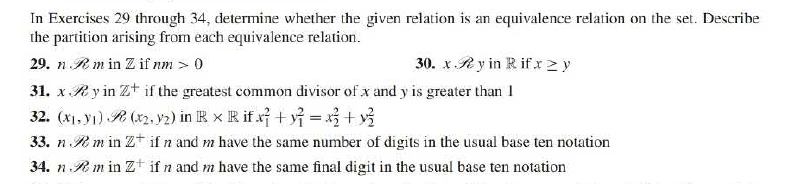 Solved In Exercises 29 through 34, determine whether the | Chegg.com
