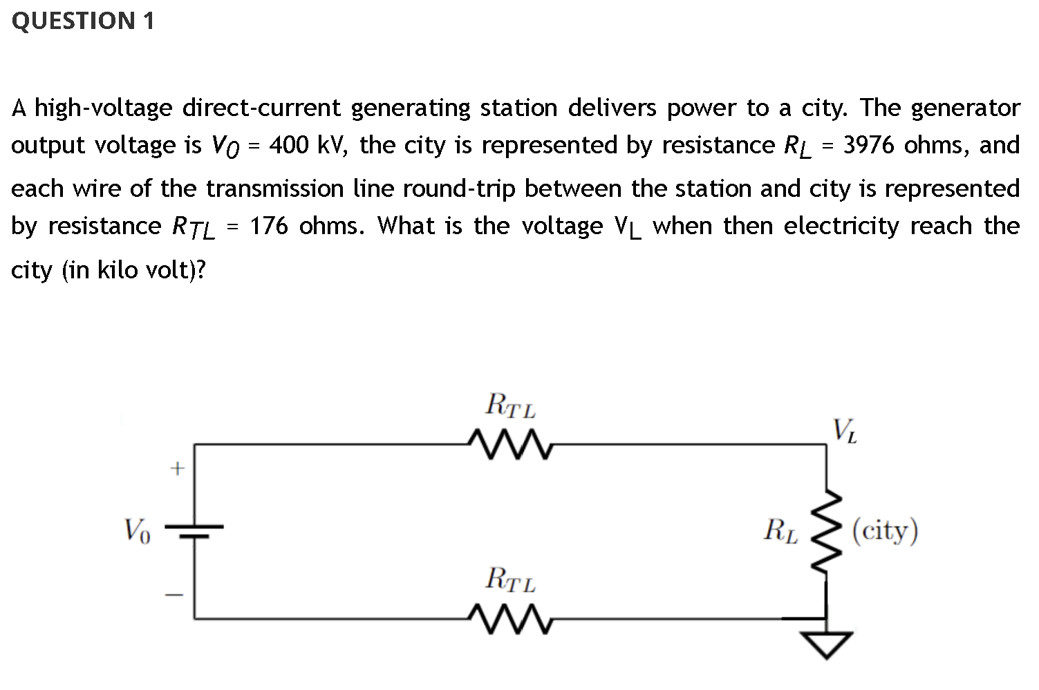 Solved A high-voltage direct-current generating station | Chegg.com