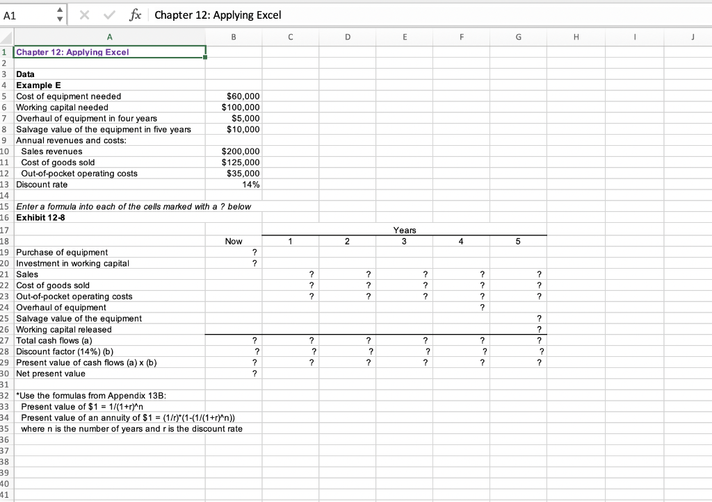 Solved ANSWER THIS in fomula view!!!! DONT NEED the numbers | Chegg.com