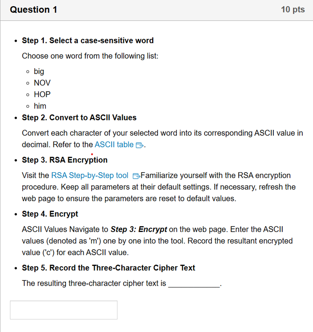 Solved Step 1. ﻿Select a case-sensitive wordChoose one word | Chegg.com
