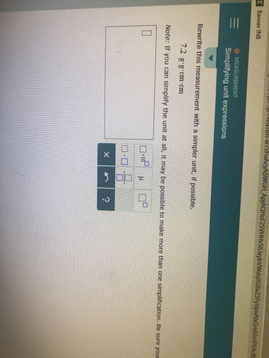 Solved O MEASUREMENT Simplifying unit expressions Rewrite | Chegg.com
