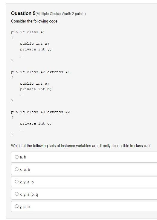 Solved Question 2(Multiple Choice Worth 2 points) Consider | Chegg.com