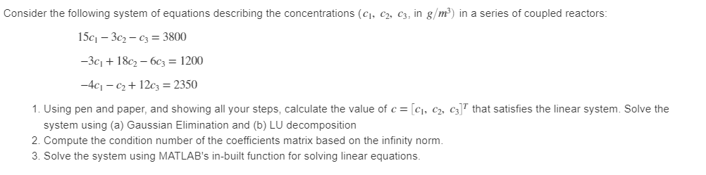 Solved Consider the following system of equations describing | Chegg.com