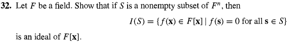 Solved 32. Let F be a field. Show that if S is a nonempty | Chegg.com