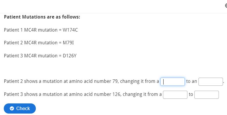Solved Patient Mutations are as follows: Patient 1 MC4R | Chegg.com