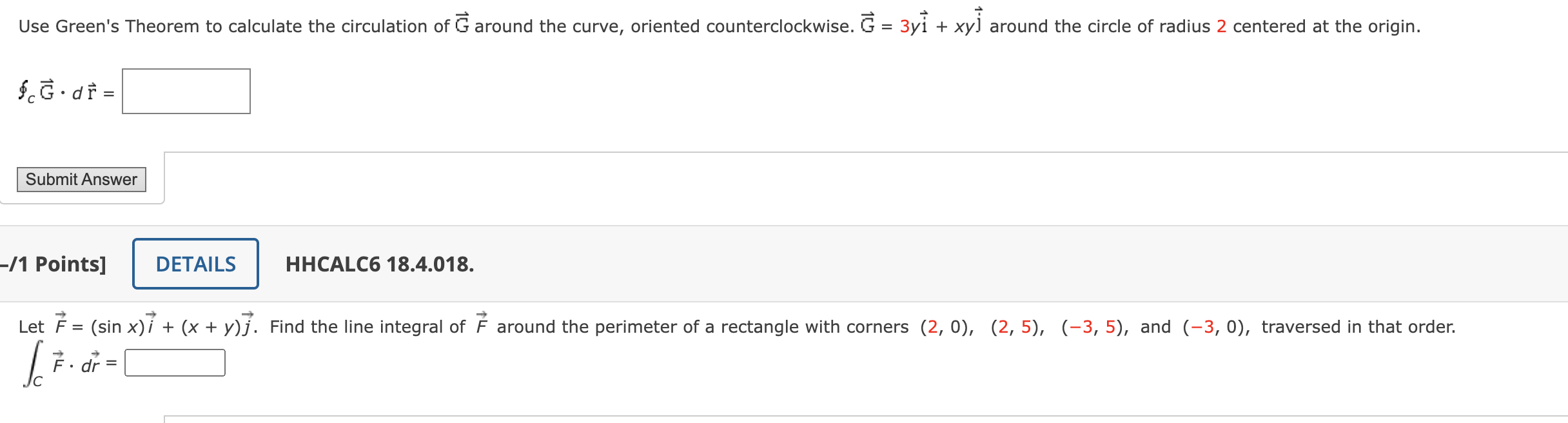 Solved Use Green's Theorem to calculate the circulation of G | Chegg.com