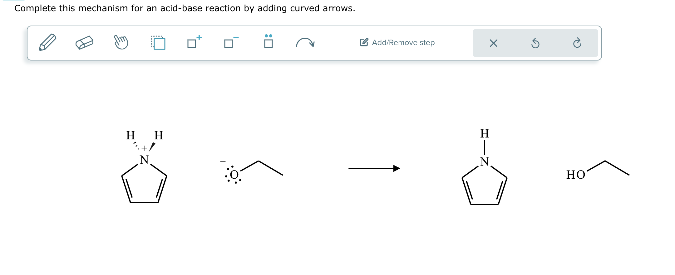 Solved Complete this mechanism for an acid-base reaction by | Chegg.com
