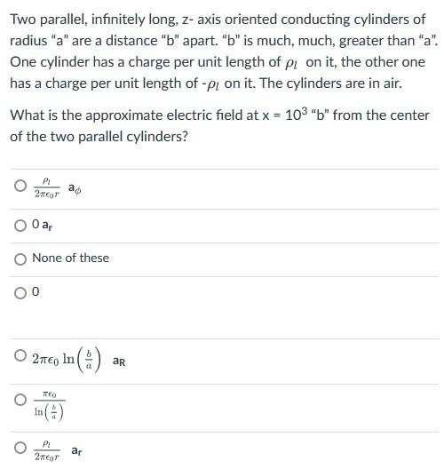 Solved Two parallel, infinitely long, z-axis oriented | Chegg.com