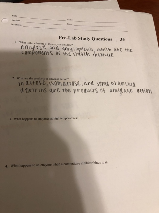 Solved Date Section Instractor Name Team Pre-Lab Study | Chegg.com