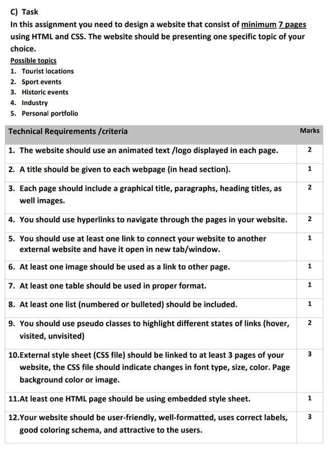 Solved C) Task In this assignment you need to design a | Chegg.com