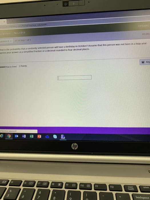 Solved ment Test 2 SP19 of 14 Step 1 of 1 in a certain | Chegg.com