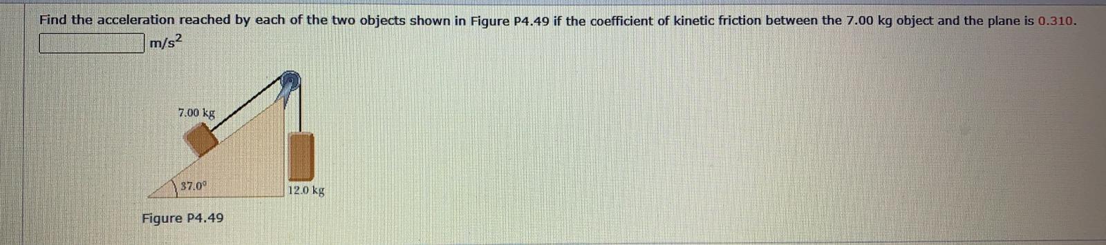 Solved Find the acceleration reached by each of the two | Chegg.com