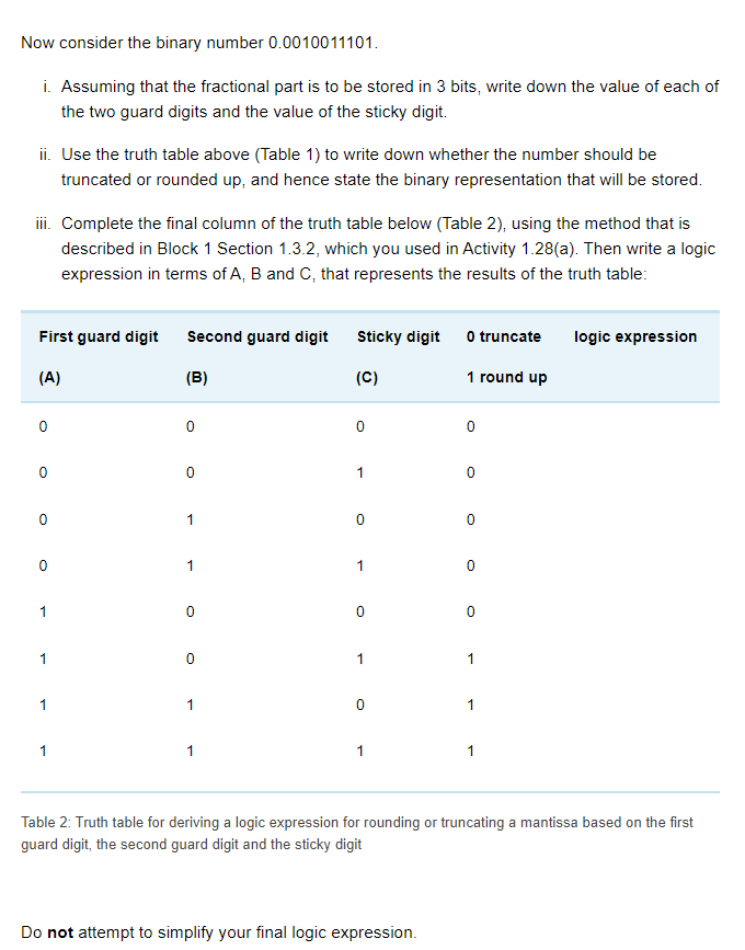Solved c. The algorithm for whether to truncate or round up | Chegg.com