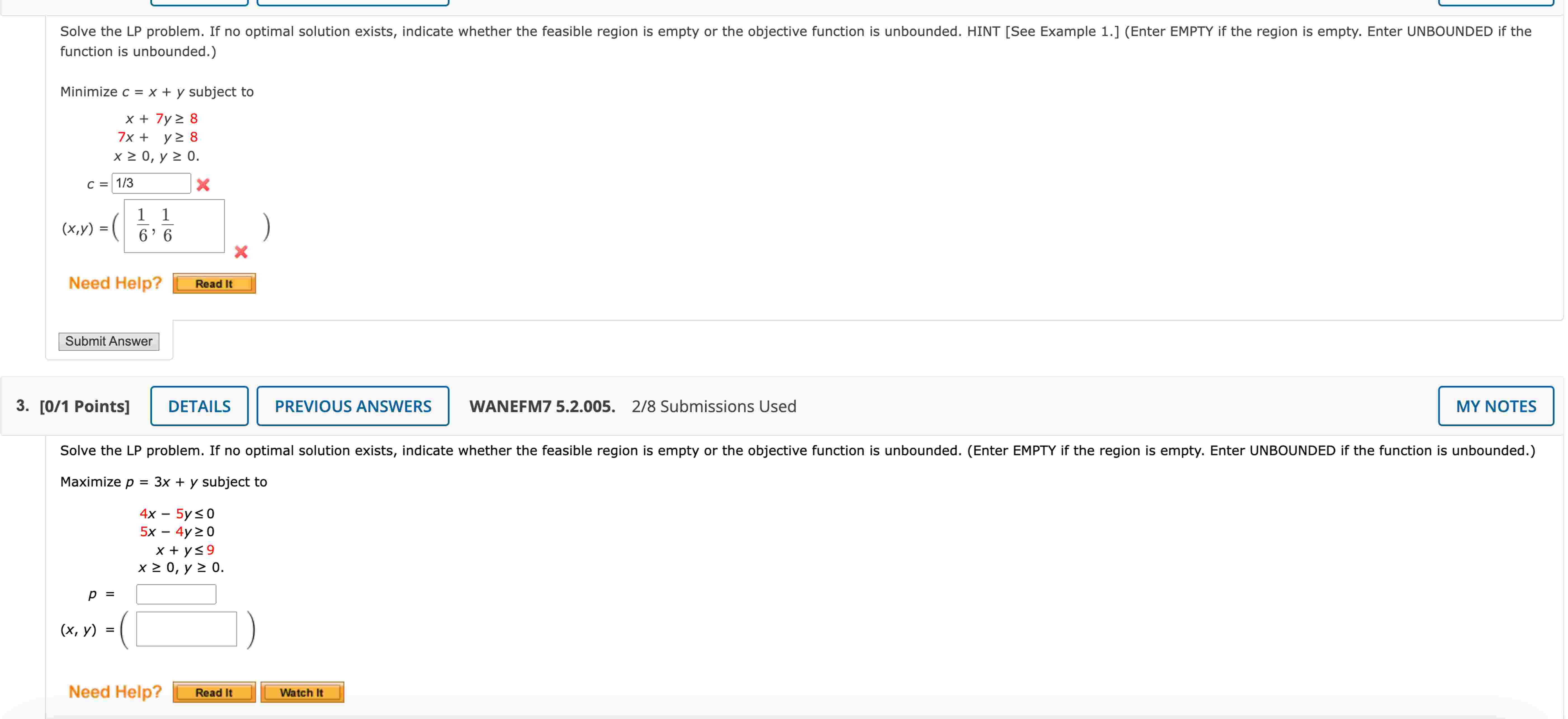 Solved function is unbounded.) ﻿Minimize c=x+y ﻿subject to | Chegg.com