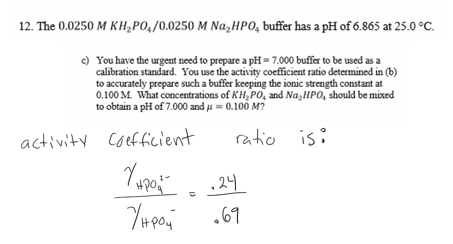 12. The 0.0250 M KH2P04/0.0250 M Na HPO4 buffer has a | Chegg.com
