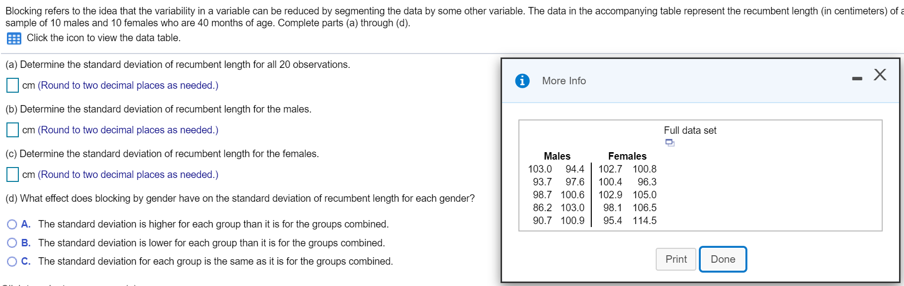 Solved Blocking refers to the idea that the variability in a | Chegg.com