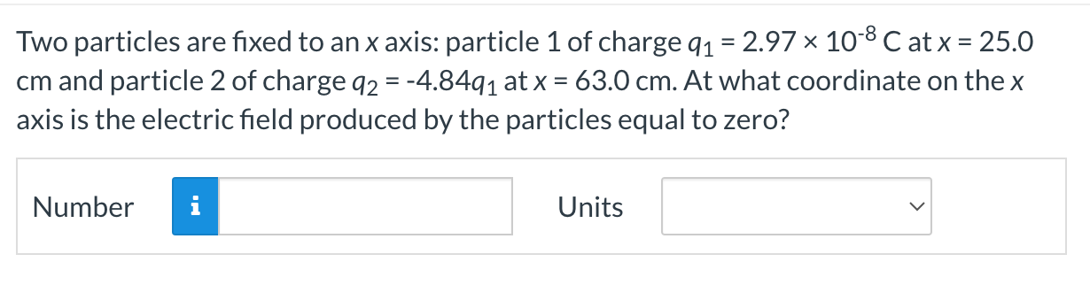 Solved Two particles are fixed to an x axis: particle 1 of | Chegg.com