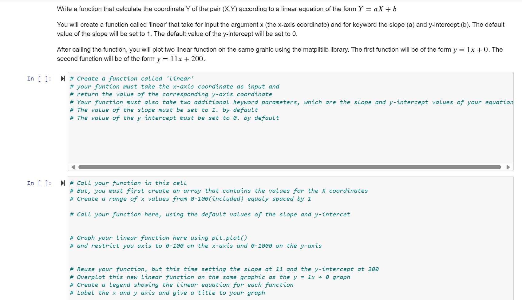 Solved Write a function that calculate the coordinate Y of | Chegg.com