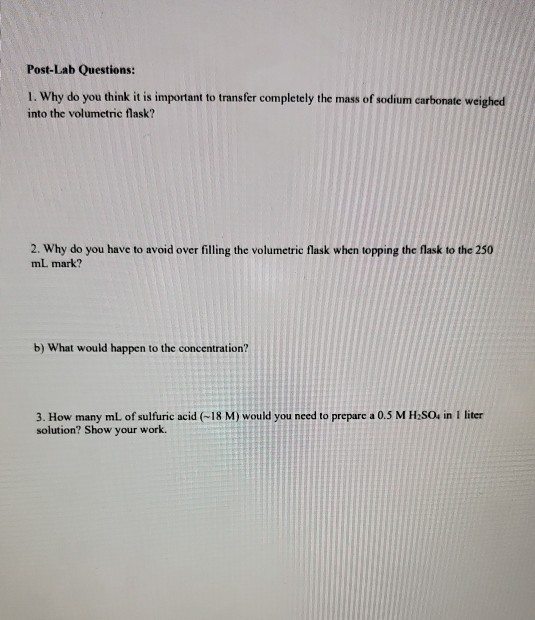 Solved Lab 1: Preparation of Laboratory Standard Solutions | Chegg.com