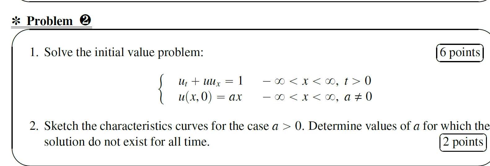 Solved * Problem 2 1. Solve the initial value problem: 6 | Chegg.com