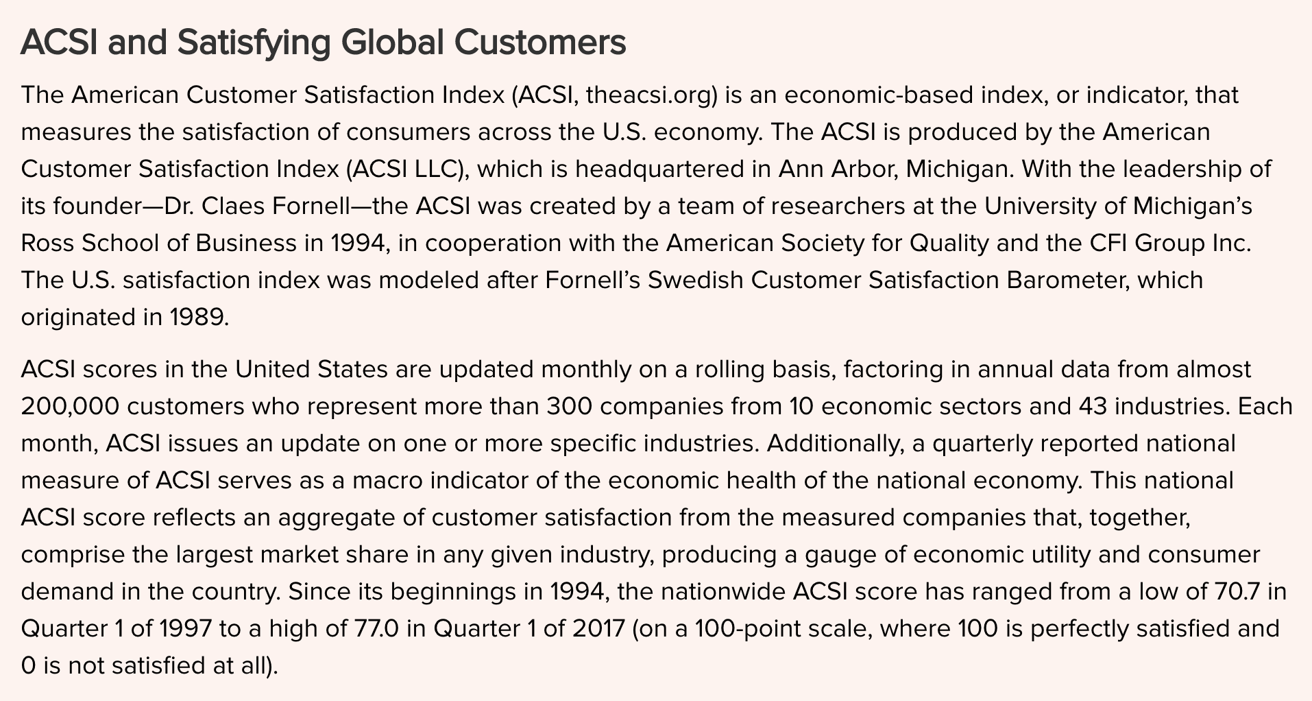 Solved ACSI and Satisfying Global Customers The American | Chegg.com