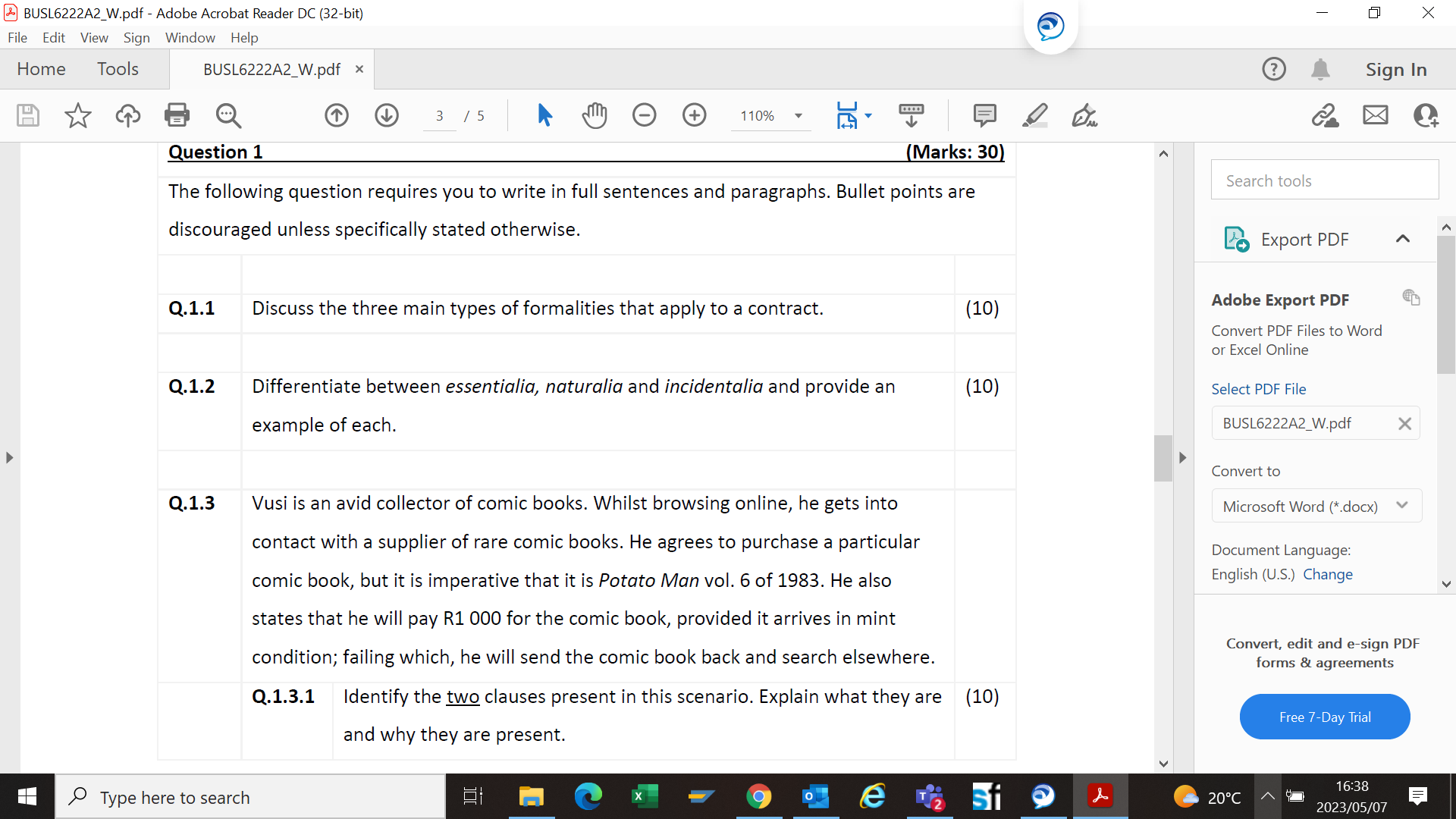 (8) BUSL6222A2_W.pdf - Adobe Acrobat Reader DC | Chegg.com