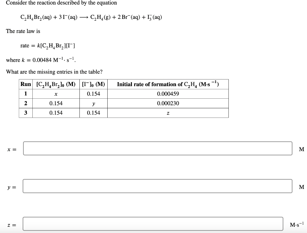 Solved Consider the reaction described by the equation | Chegg.com