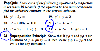 Solved Pop Quiz Solve each of the following equations by | Chegg.com