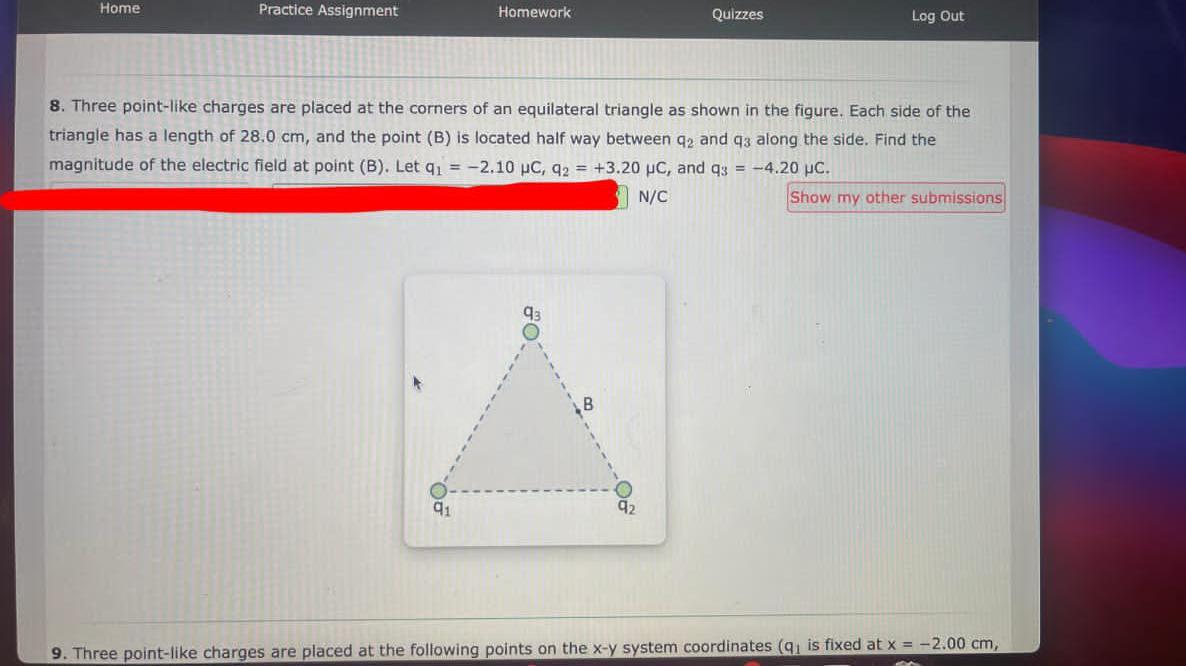 Solved 8. Three point-like charges are placed at the corners | Chegg.com