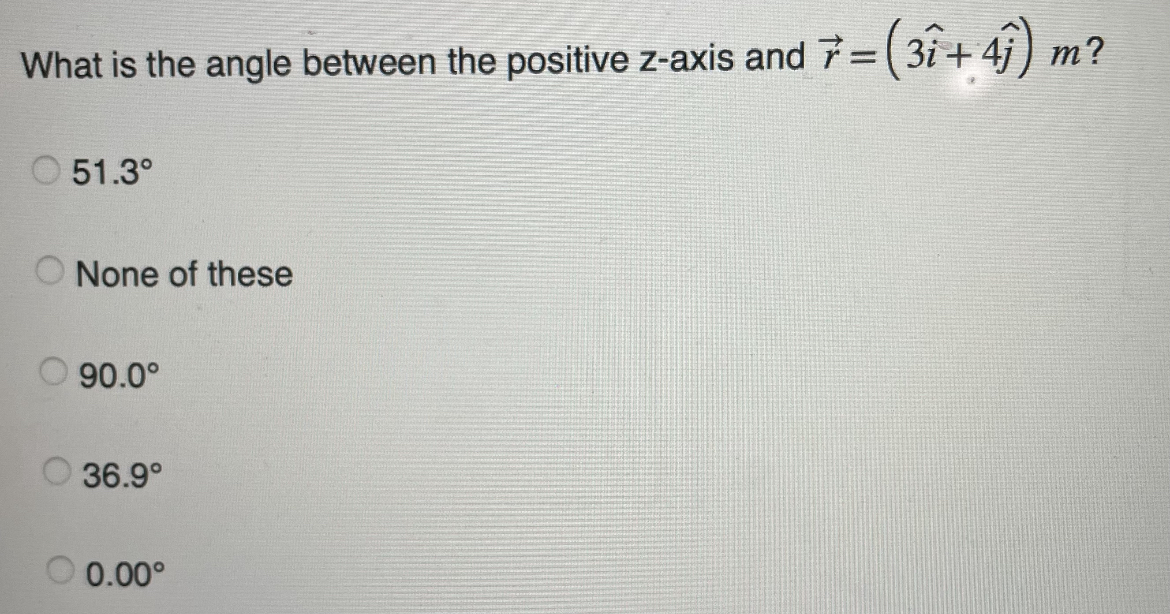 Solved What is the angle between the positive z-axis and | Chegg.com
