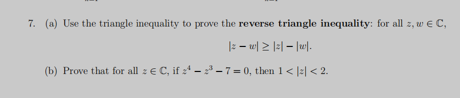 Solved 7. (a) Use the triangle inequality to prove the | Chegg.com